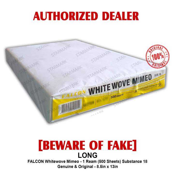 Falcon Whitewove MImeo Paper Papers LONG 8.5x13in White Wove Whitewoove ...
