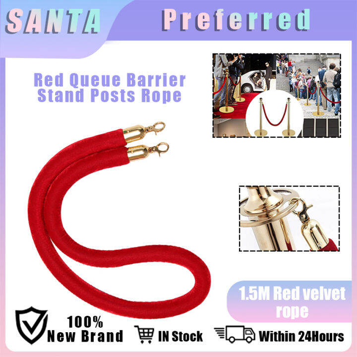 Red velvet 1.5 M Barrier Rope Barrier Stand Belt For Welcom Or Crowd ...