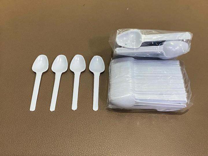Sendok stb PUTIH SUSU, sendok puding plastik kecil, sendok es cream ...