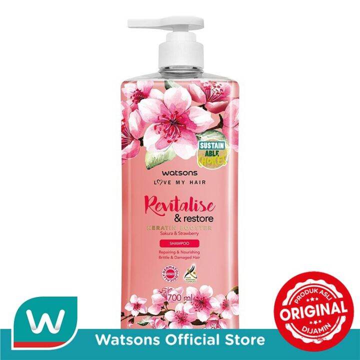 Watsons Revitalise & Restore Sakura & Strawberry Shampoo 700Ml | Lazada Indonesia