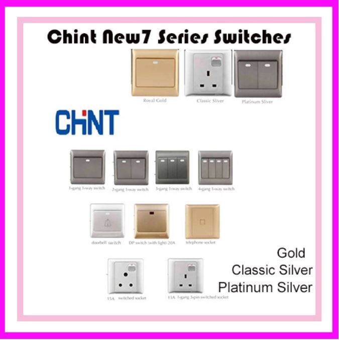 CHINT NEW7 SERIES SWITCHES (GOLD/ PLATINUM SILVER/ CLASSIC SILVER) | Lazada