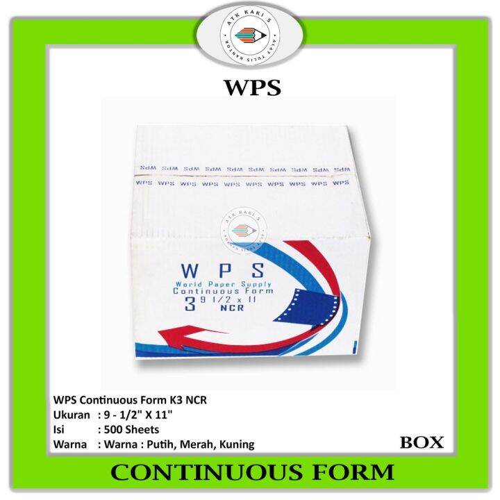 WPS - Continous Form 91/2 x 11 3 Ply ( K3 WPS ) NCR | Lazada Indonesia