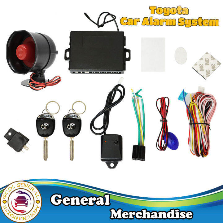 Toyota Car Alarm System Anti Theft With Key Remote Compatible to All ...