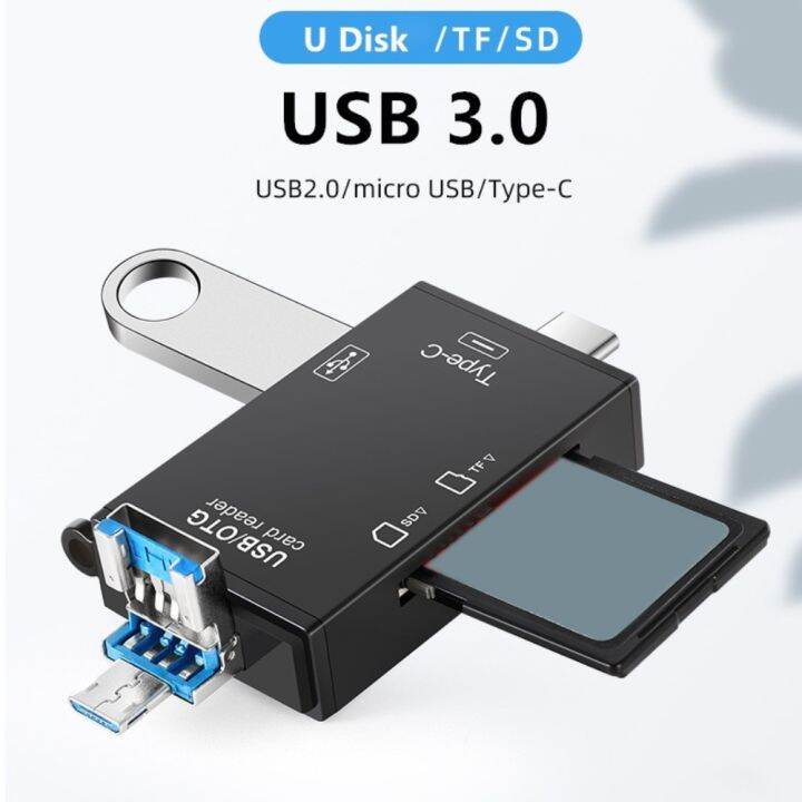 6 In 1 OTG Card Reader USB 3.0 Micro Type C To Micro SD TF Adapter ...