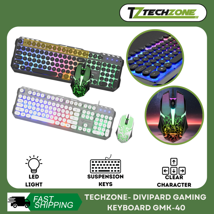 TECHZONE Divipard Gaming Keyboard Retro Steampunk Gaming Keyboard, LED ...