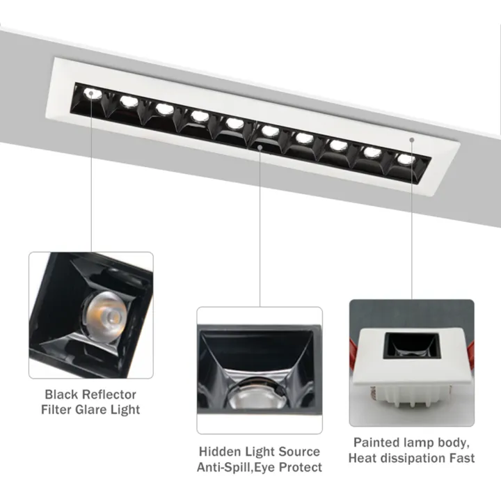 [DBF]Single Row Long Square LED Ceiling Spot Light Non Dimmable 2W 4W ...
