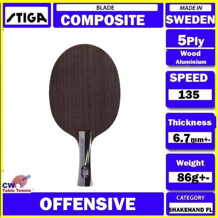 STIGA TUBE Aluminium WRB table tennis blade Ping pong Kayu Wooden Blade ...