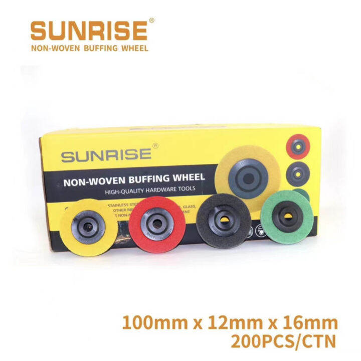 SUNRISE BUFFING WHEEL NON-WOVEN 4" ( 100mm x 12mm x16mm ) | Lazada PH