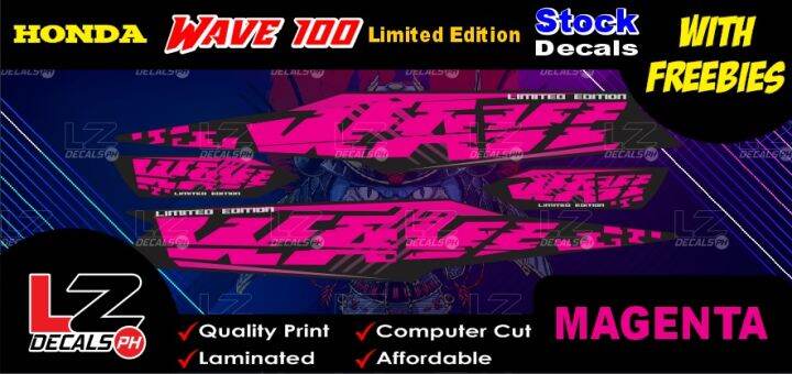 Honda Wave 100 Limited Edition Stock Decals / Stickers with Freebies ...