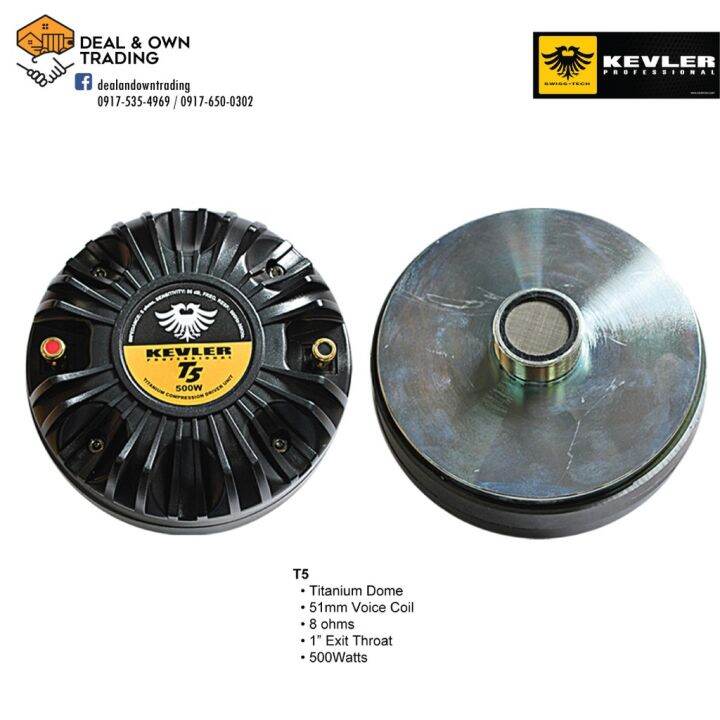 Kevler T5 500W RMS 8ohms Titanium Compression Driver Unit for Tweeter ...