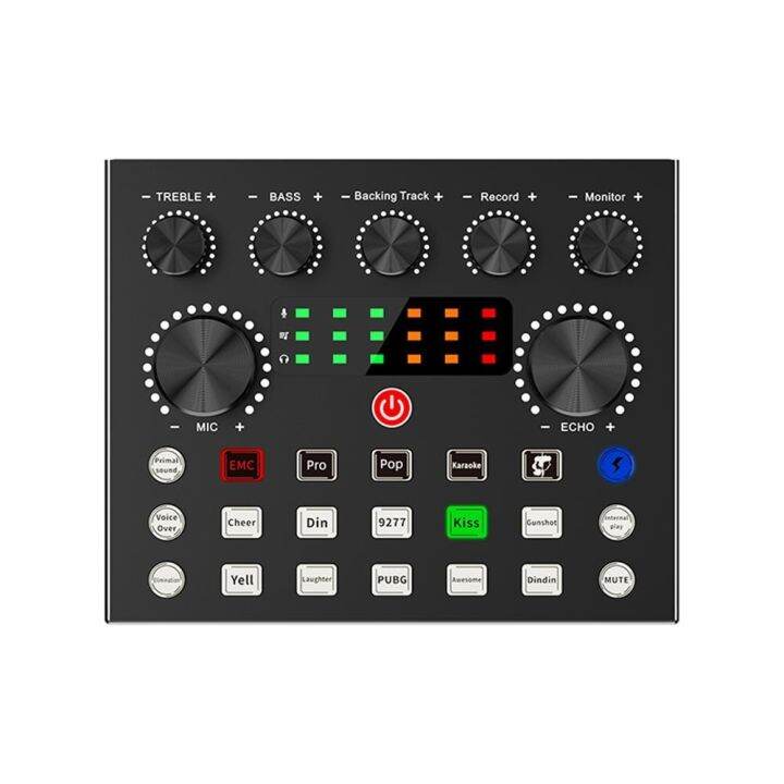 V8S Sound Card With 10 Sound Effects,3 Inputs Mic Input V8S Mixer Sound ...