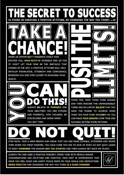 HFL The Secret to Success Motivational Poster Poster for Office Decor ...