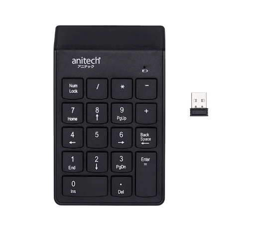 WIRELESS NUMPAD (คีย์บอร์ดตัวเลขไร้สาย) ANITECH [N184-BK] | Lazada.co.th