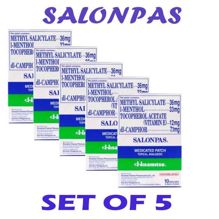( SET OF 5 ) SALONPAS Medicated Patch (10 Patches) | Lazada PH