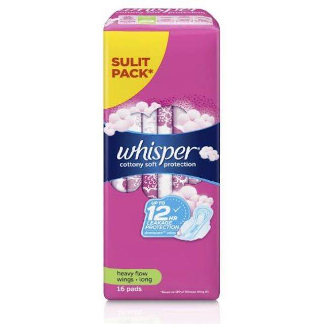 Whisper Napkin Long Heavy Flow Wings 16 Pads | Lazada PH