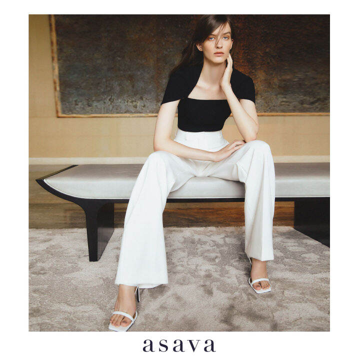 [asava aw22] Asava classic high-rise straight leg pants กางเกงผู้หญิง ...