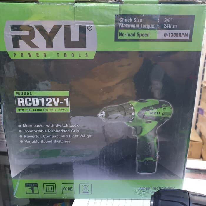 XMESIN BOR BATRE BATERAI CORDLESS RYU RCD12V-1 HAND CORDLESS DRILL 12V ...