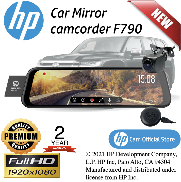 HP F790 Kit 2 channel Front Rear Mirror Dash Camera with GPS built-in G ...