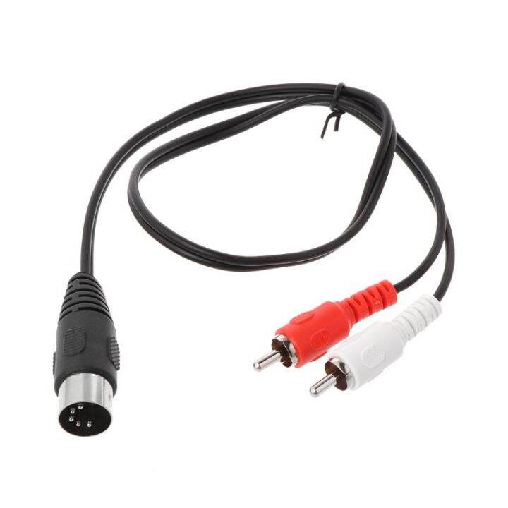 0.5M/1.5M 5 Pin Din Male to 2 RCA Male Audio Video Adapter Cable Wire ...