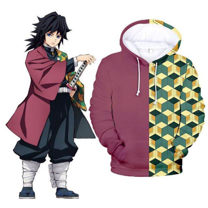 2023 NEWDemon Slayer:Kimetsu No Yaiba Tomioka Giyuu 3D Printed Hoodie ...