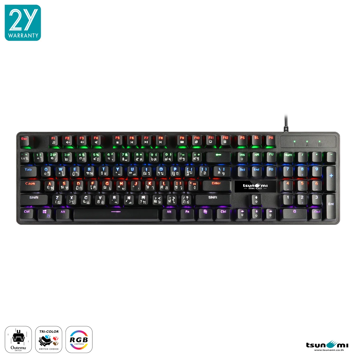 Tsunami MK-02 Mechanical Gaming Keyboard RGB คีบอร์ดแมคคานิคอล Outemu ...