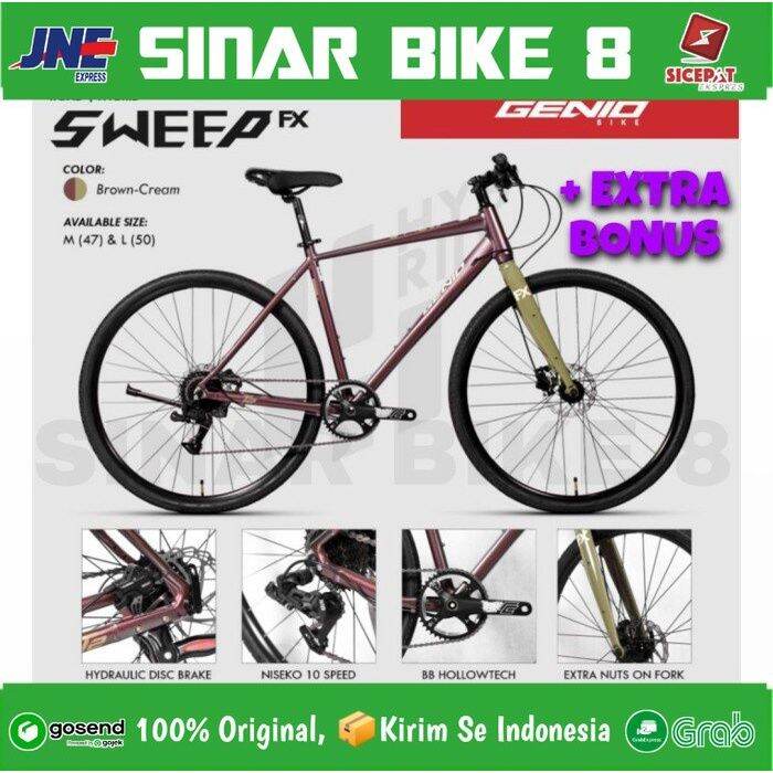 Sepeda Hybrid GENIO SWEEP FX Alloy 10 Speed Balap Road Bike / Gravel ...