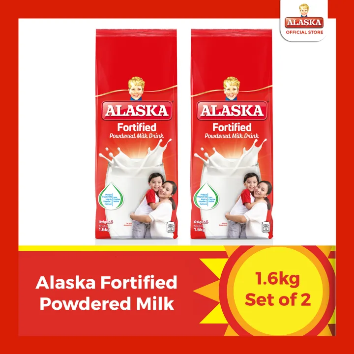 Alaska Fortified Powdered Milk Drink 1.6kg Set of 2 DynaMart SNR ...