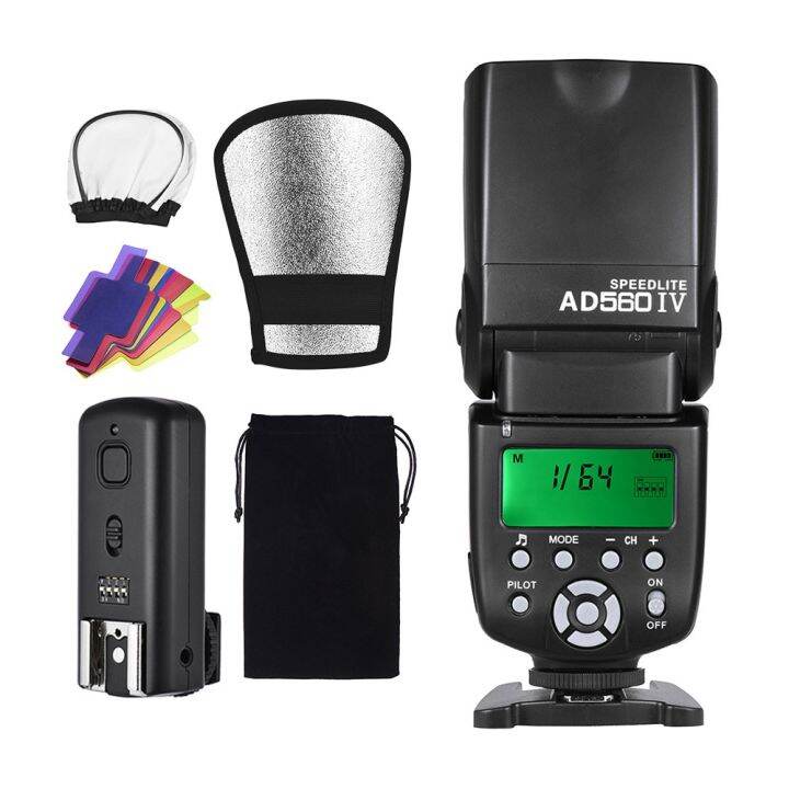 Andoer AD560 IV Pro 2.4G Wireless On-Camera Slave Speedlite Flash Light ...