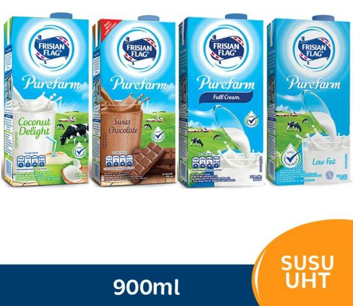 Frisian Flag Purefarm UHT 900ml 900 ml Coklat Coconut Full Cream susu ...