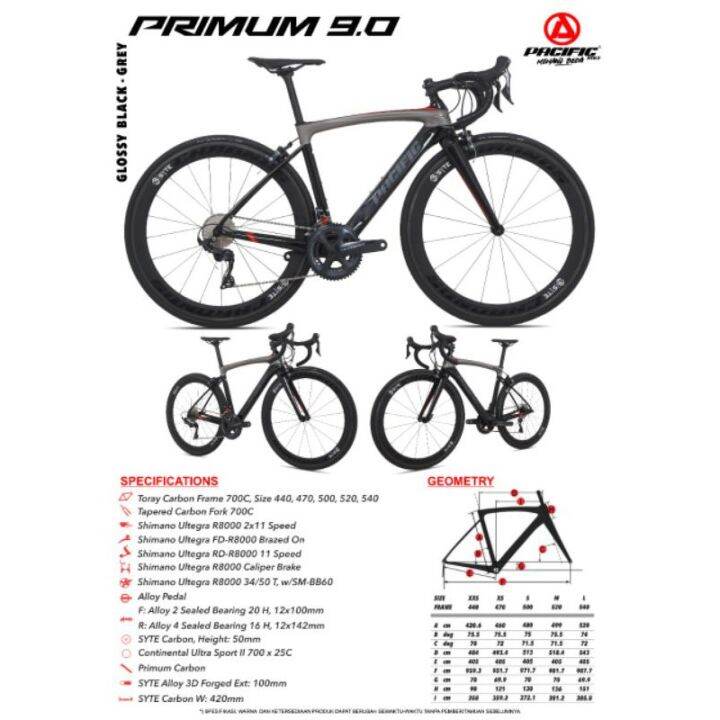 sepeda road bike / sepeda roadbike pacific primum 9.0 carbon 700c ...