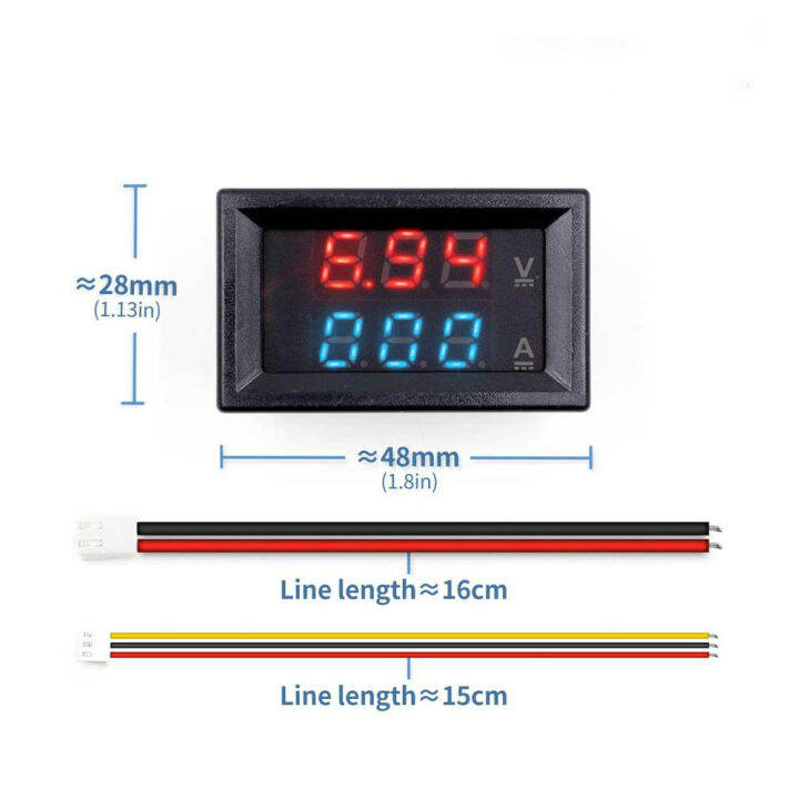 Mini Digital Voltmeter Ammeter Dc 100v 10a Panel Amp Volt Voltage
