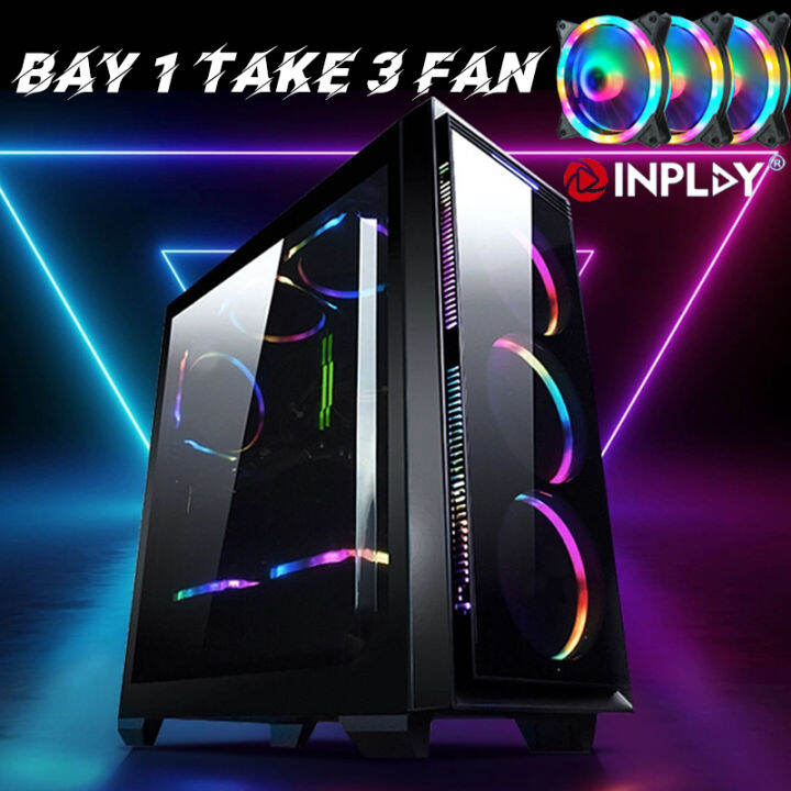 INPLAY PC Case Desktop Case Computer Case with 6 Fan Slot USB3.0 M-ATX ...