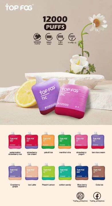 Disposable Pod Top Fog 12000 Puffs NEW Puff Bar PLUS 12000 PUFFS ...