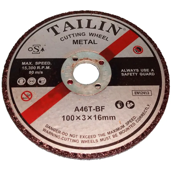 ORIGINAL TAILIN CUTTING DISC 4 ( 100MM X 3MM X 16MM ) FOR METAL ( PRICE ...