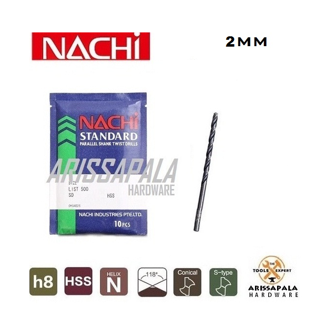 MATA BOR NACHI MATA BOR BESI 2 MM ORIGINAL HSS DRILL NACHI ASLI 2MM | Lazada Indonesia