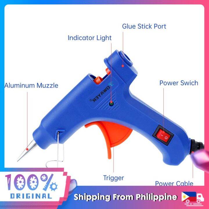DIY Hot Melt Glue Gun Industrial Electric Silicone Guns Glue Stick ...