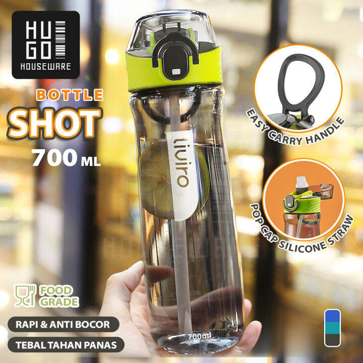HUGO Botol Minum Anak 700 ml Premium Botol Air Bening dengan Sedotan ...