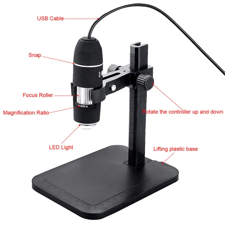 Lemonbest Microscope Lifting Bracket Black Plastic Adjustable Portable ...