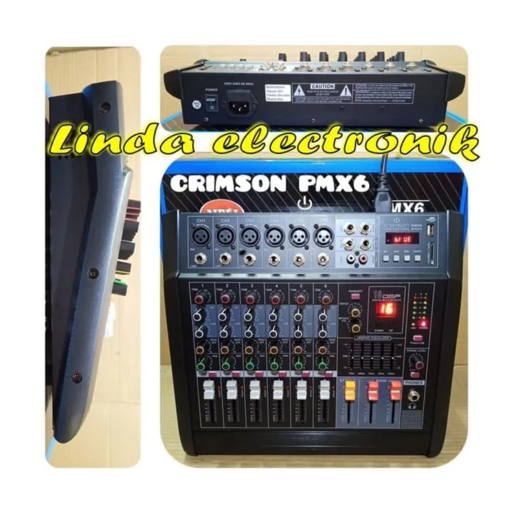 MIXER AUDIO 6 CHANNEL CRIMSON PMX6 PTOFESIONAL DSP DIGITAL MIXING | Lazada Indonesia