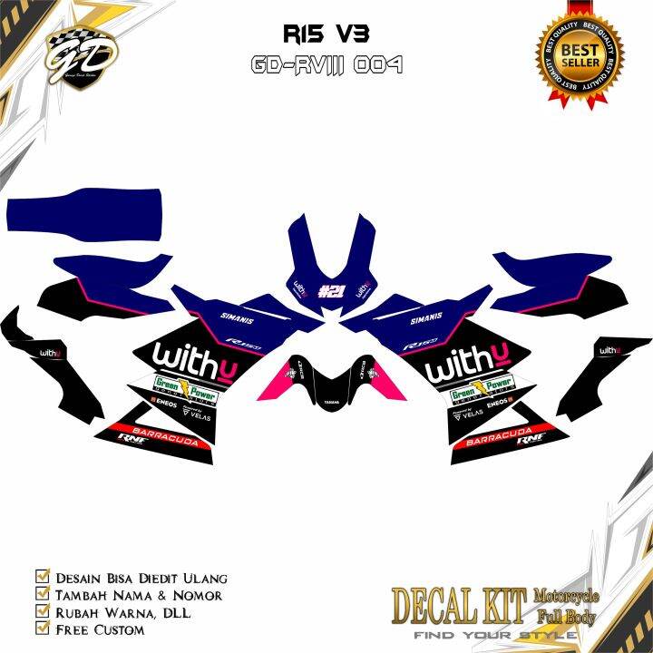 Decal R15 V3 Full Body Stiker R15 V3 Full Body Decal Sticker R15 V3 Full Body GD-RVIII 004 ...
