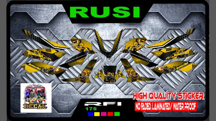 Decals, Sticker, Motorcycle Decals for RUSI RFI 175, BUMBLEE BEE ...