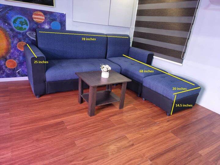 L shape sala set dark gray fabric with center table | Lazada PH