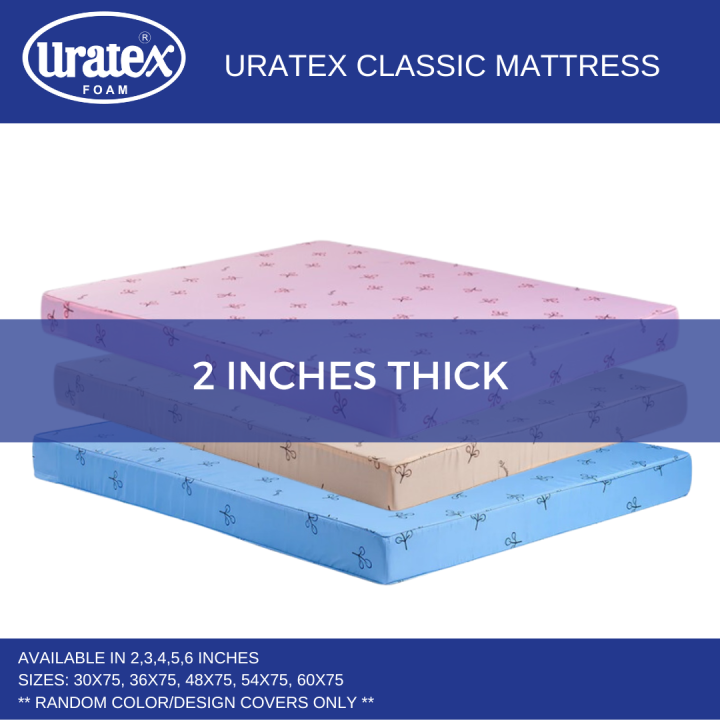 ORIGINAL URATEX FOAM Mattress 2 INCHES thickness ALL SIZES (30x75/36x75 ...