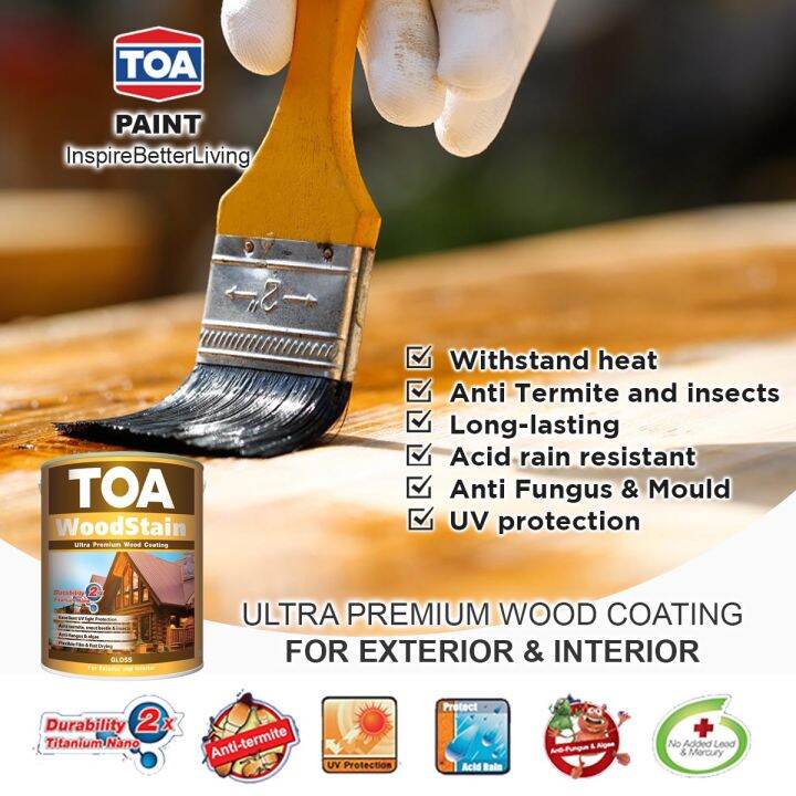 [READY STOCK] TOA Woodstain For Interior & Exterior 1L OR 5L | Shellac ...