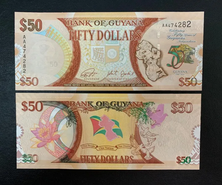 Guyana - 2016 50 Dollars "50 Years of Guyana's Independence ...
