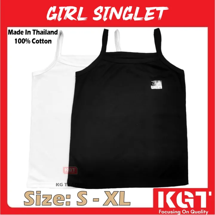 Janf Girl Singlet Black and White Singlet Tali Nipis Perempuan Hitam ...