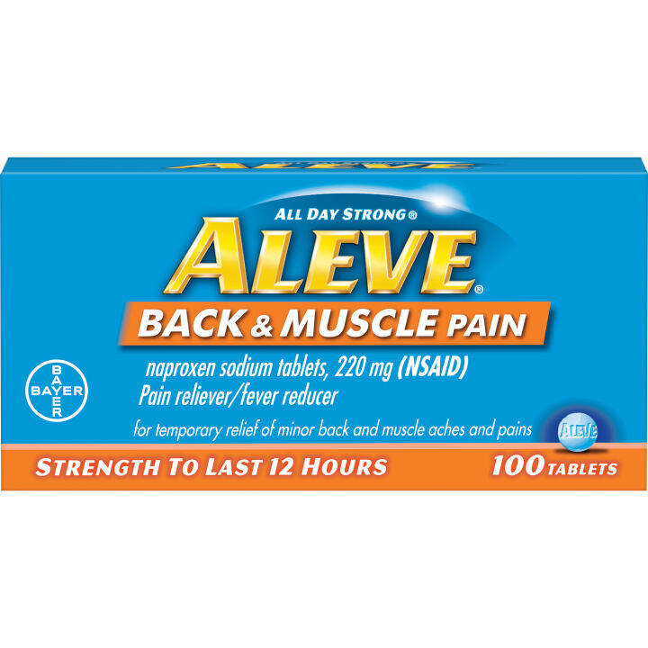 EXPIRY 09/2023 Aleve All Day Strong Back & Muscle Fever Reducer 220mg ...