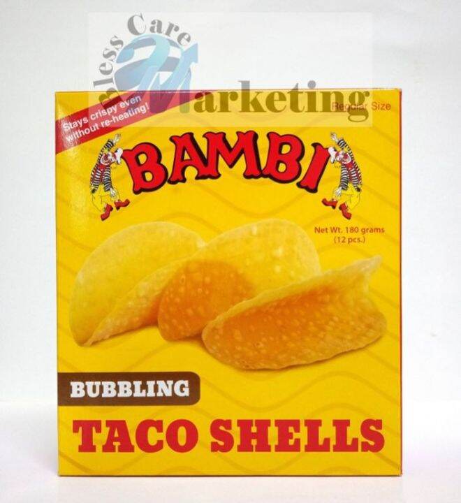 BAMBI BUBBLING TACO SHELLS REGULAR SIZE | NET WT. 180 GRAMS (12PCS ...