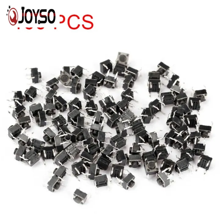JOYSO 100 Pcs/Set Tactile Push Button Switch Momentary Tact 6x6x5mm DIP ...
