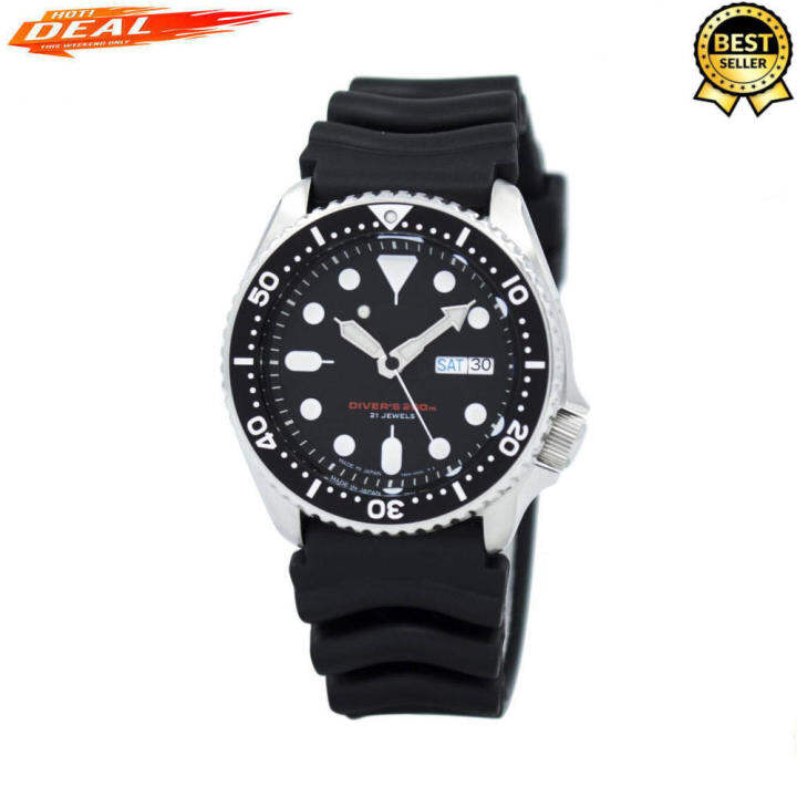 Waterproof S Day & date Diver's 21 Jewels Automatic Hand Movement Black ...